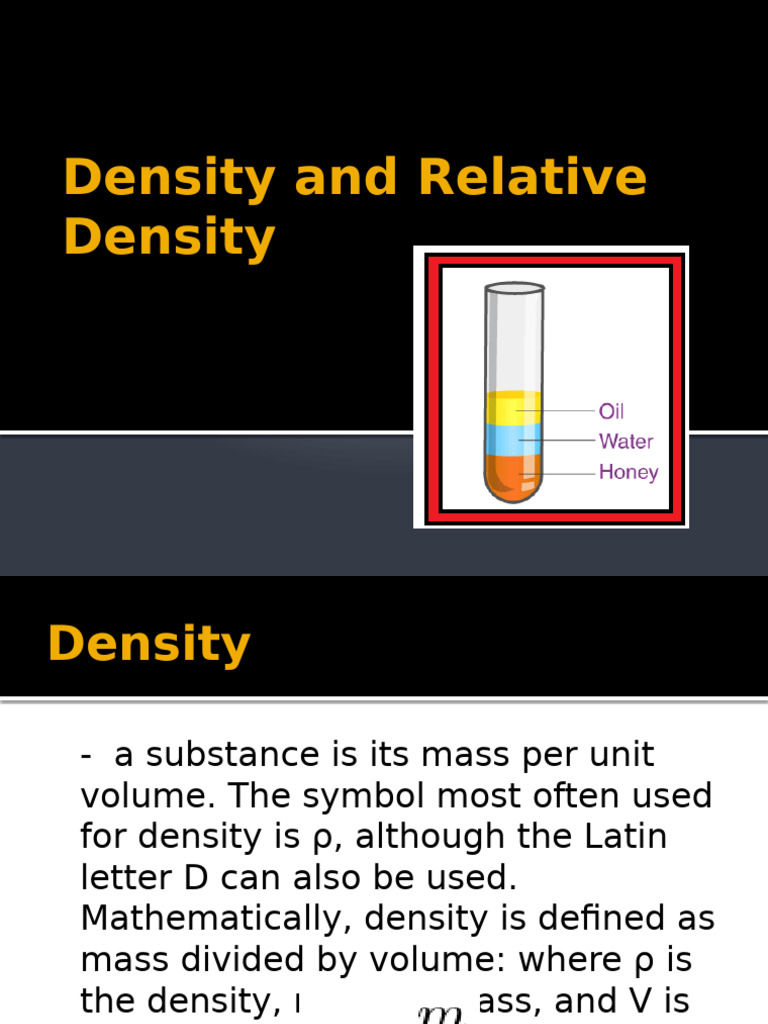 Understanding Density and Relative Density | PDF | Art