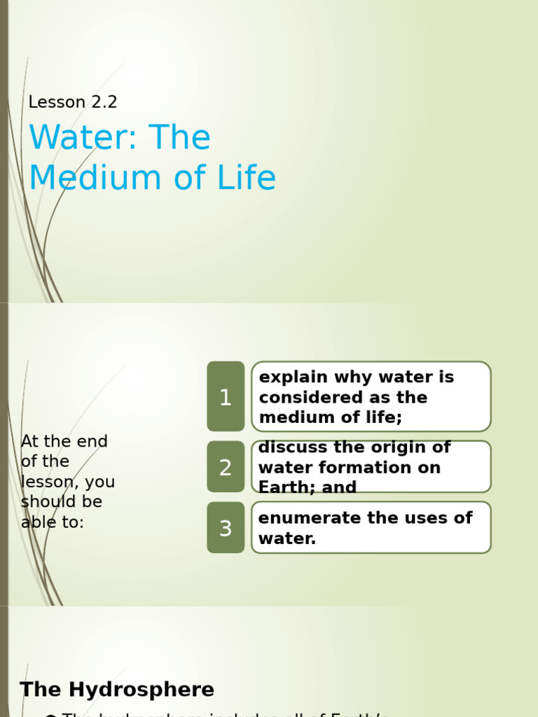 Water: Earth's Essential Medium of Life | PDF | Water | Earth