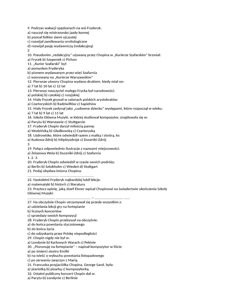 Chopin Test | PDF