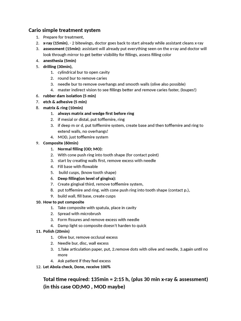 How To Do Filling For Beginner (Dentistry) | PDF