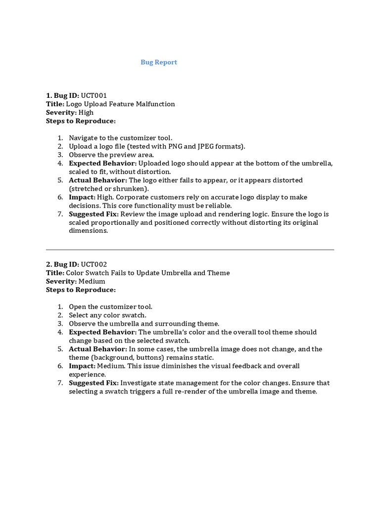 Bug Report | PDF
