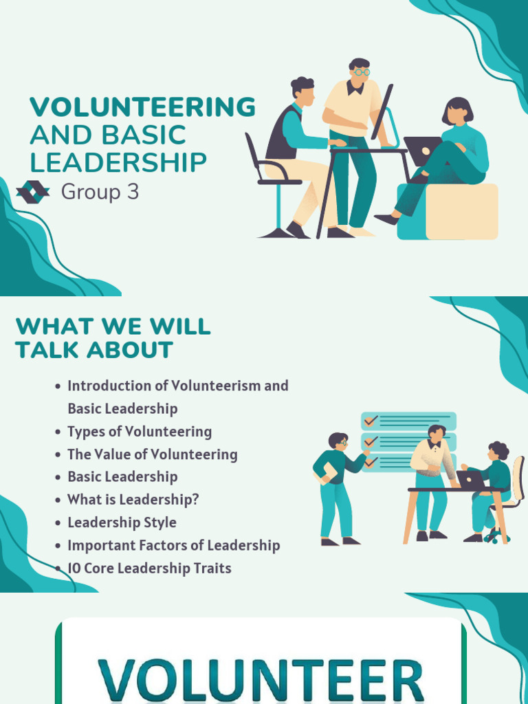 Volunteering and Basic Leadership Group 3 | PDF | Volunteering | Leadership
