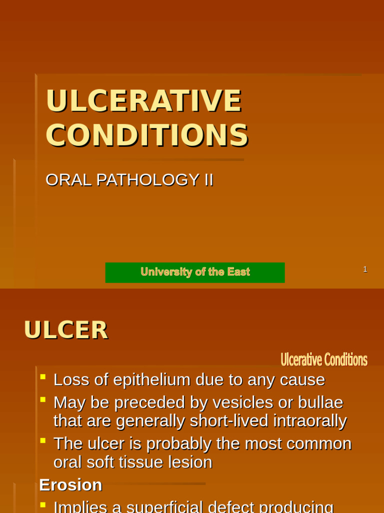 Understanding Oral Ulcerative Conditions | PDF | Medical Specialties ...