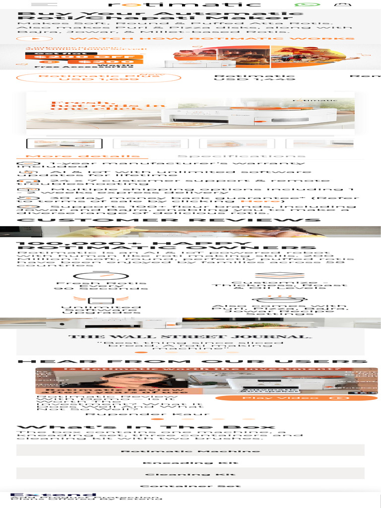 Rotimatic Plus - Hot, Fresh & Puffed Rotis in Jus | PDF