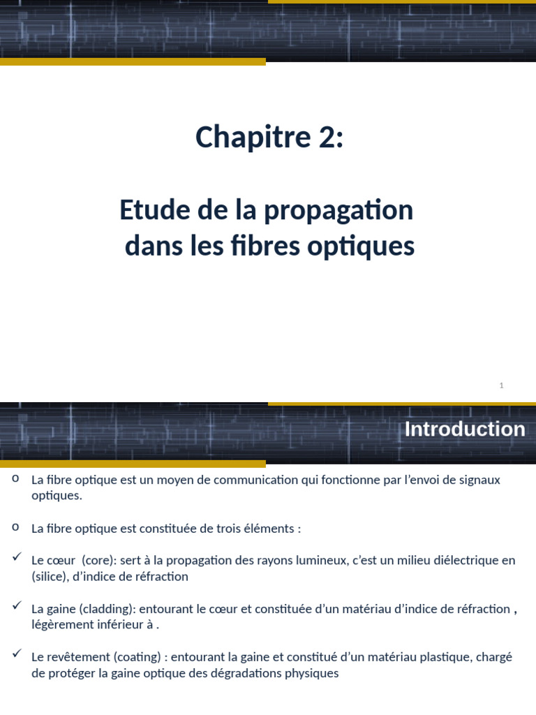 Chapitre2 Communications Optiques | PDF | Réfraction | Indice de réfraction