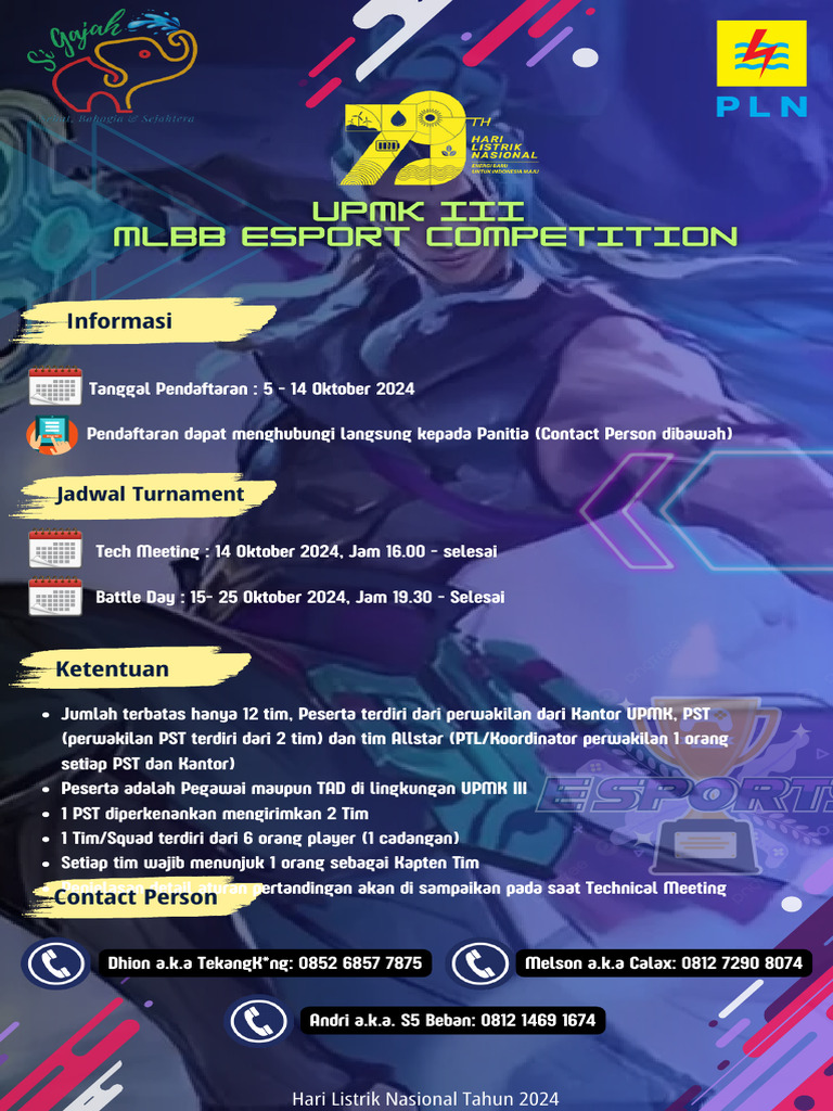 MLBB Tournament Upmk 3 Esport HLN | PDF