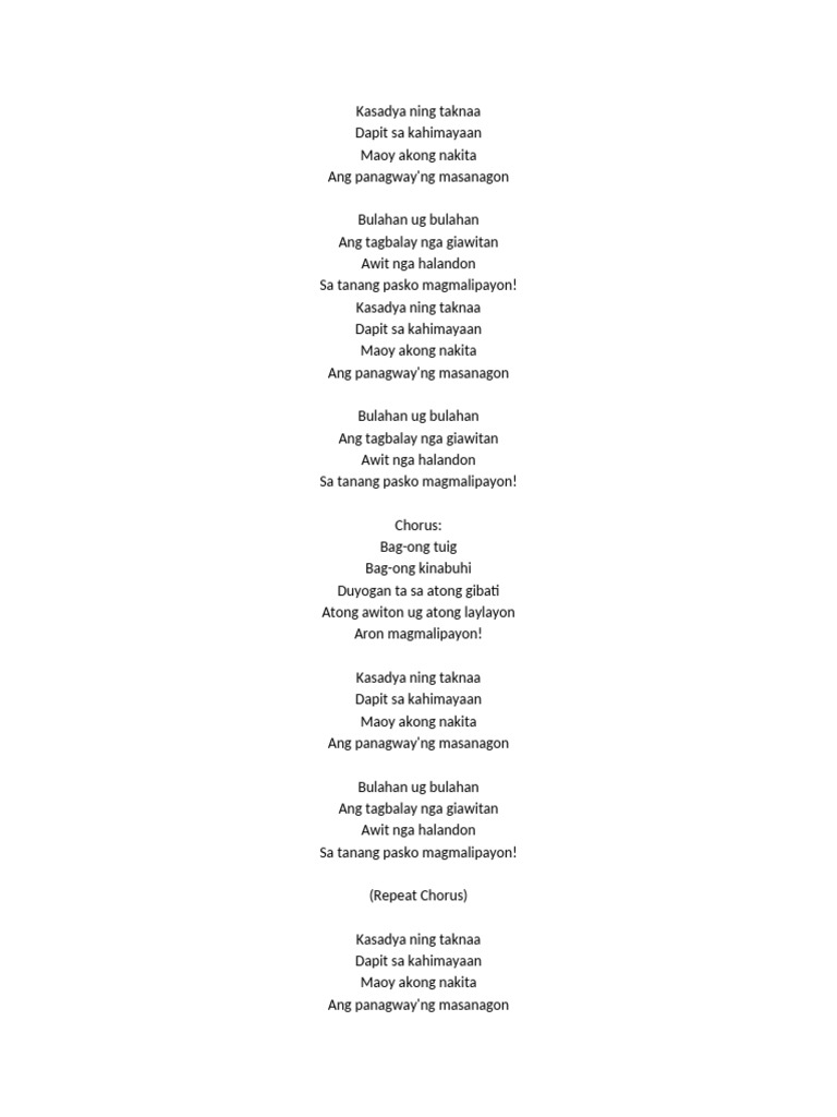 Kasadya Ning Taknaa | PDF