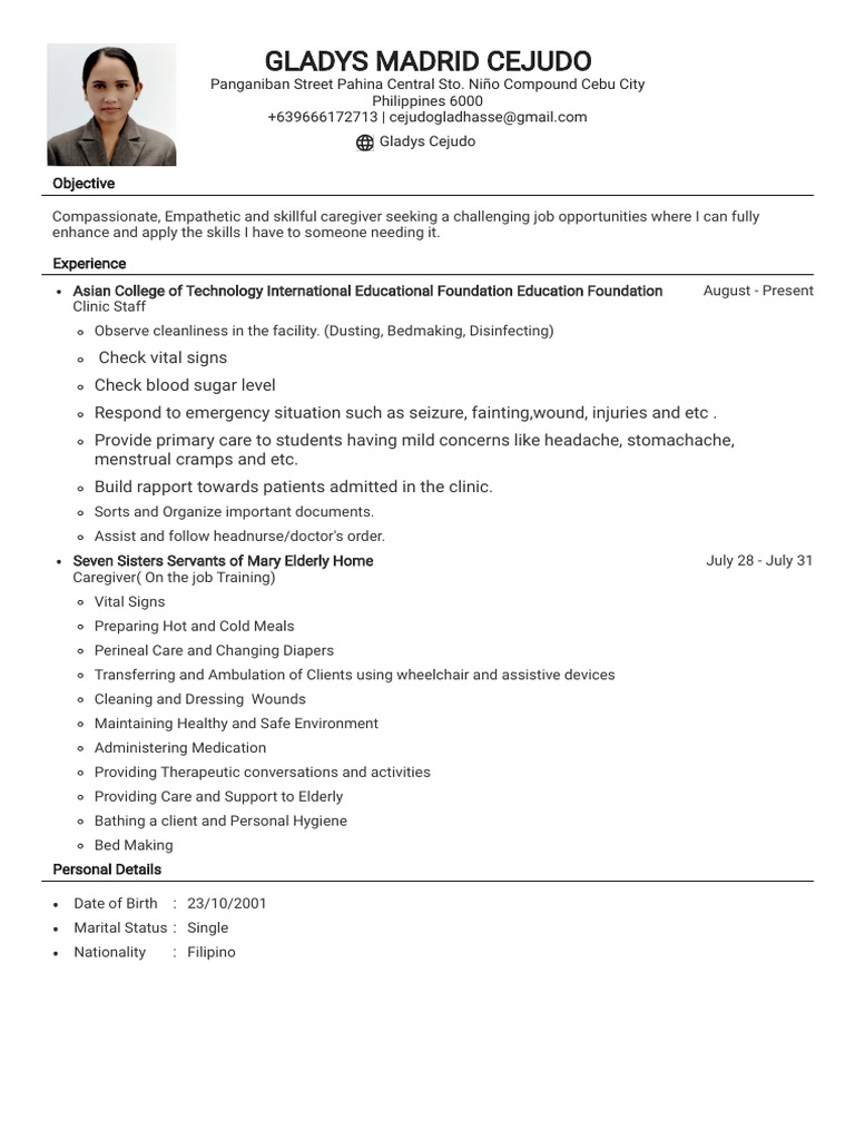Nightingale Resume | PDF | Caregiver | First Aid