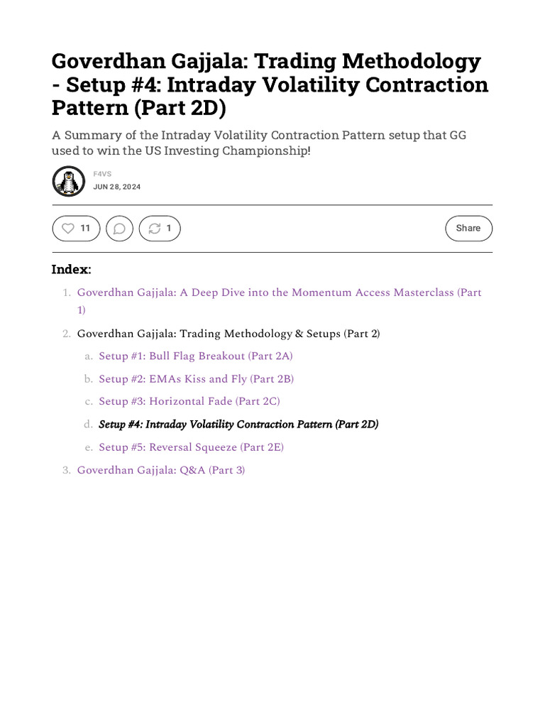 Trading Methodology - Setup #4_ Intraday Vola | PDF | Day Trading ...