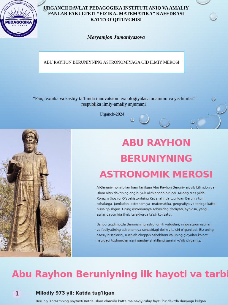 The Astronomical Legacy of Abu Rayhan Beruni 1 Tayyor | PDF