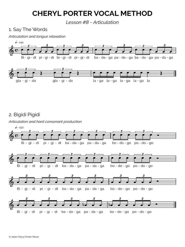 L08 Articulation - Cheryl Porter Vocal Method | PDF | Linguistics ...