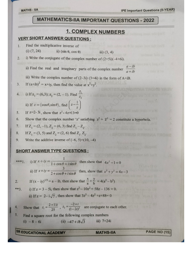 Maths 2a Q.B | PDF