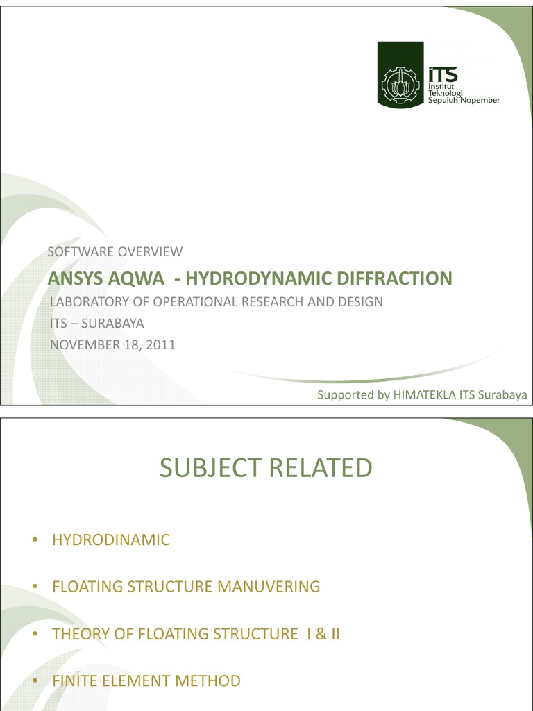 Ansys Aqwa (Overview) | PDF