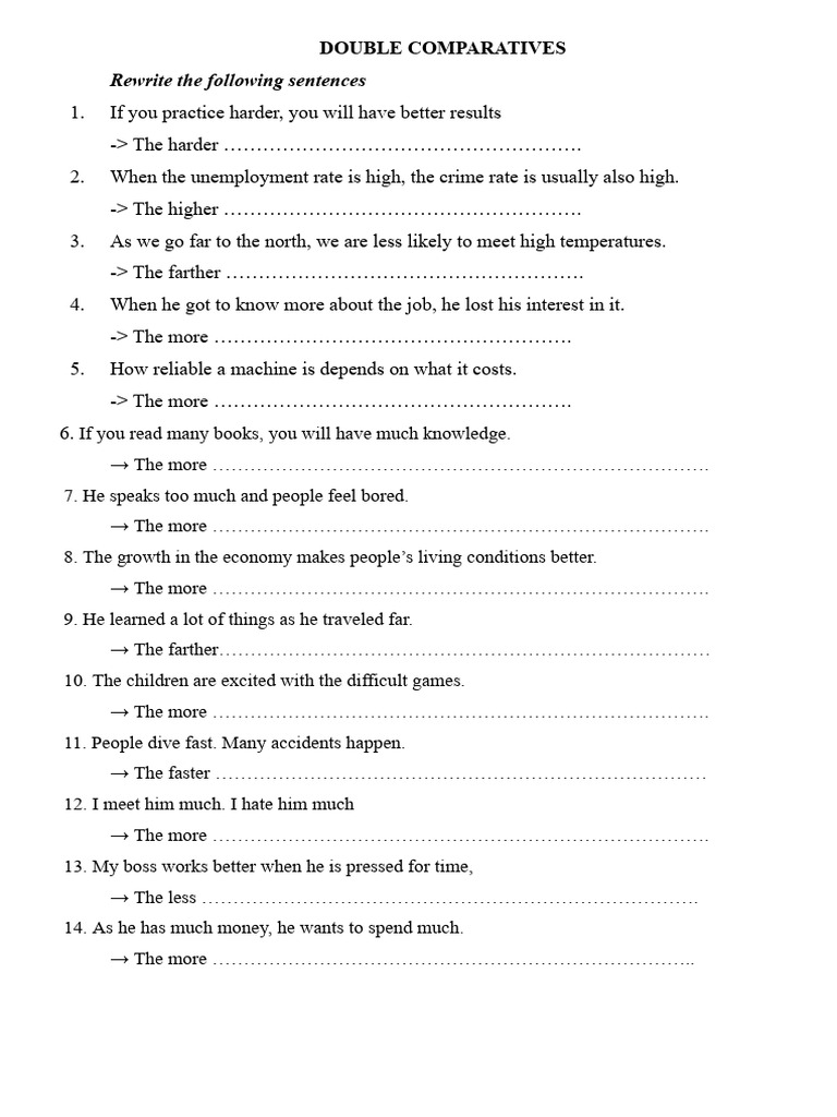 Double Comparative | PDF