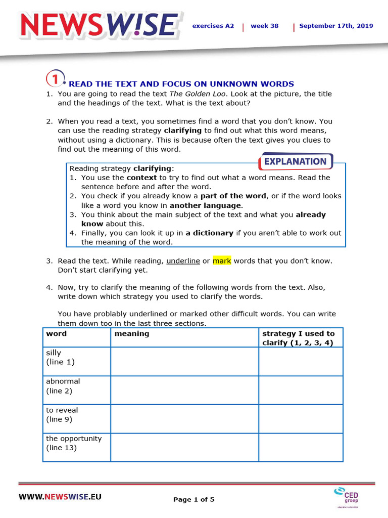 The Golden Loo A2exerc | PDF | Foreign Language Studies