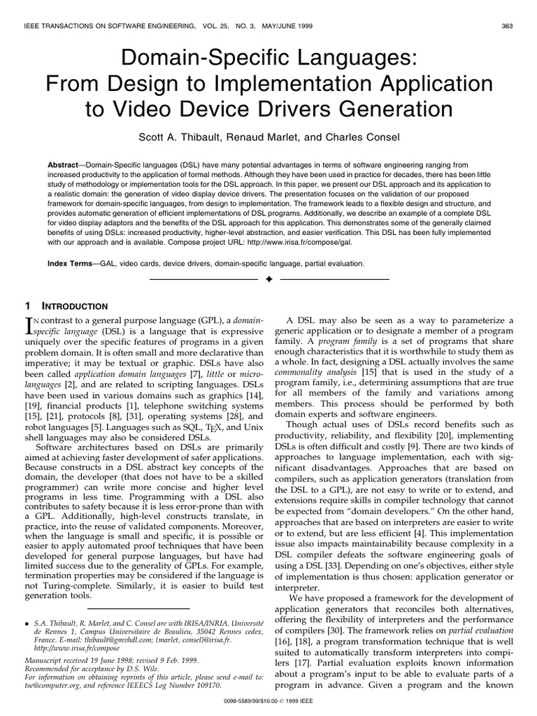 DSL Framework for Video Driver Generation | PDF | Parameter (Computer ...
