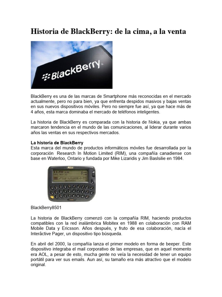 Caso BlackBerry | PDF | Mora | Black Berry Limited