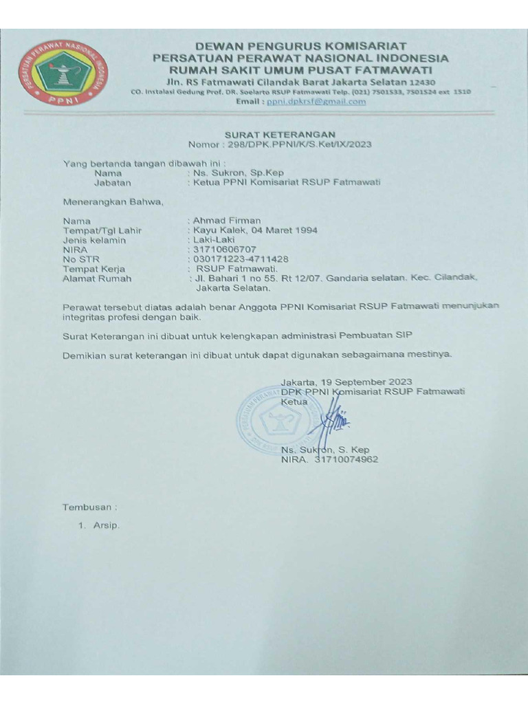 rekomendasi PPNI untuk SIP | PDF