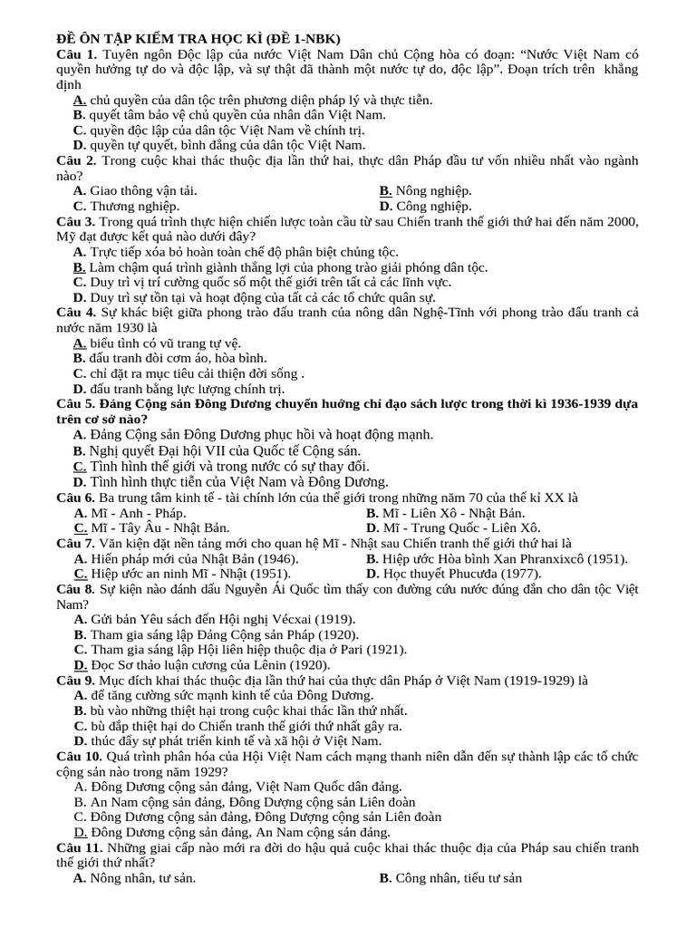 E On Tap Kiem Tra Hoc Ki e 1 NBK | PDF