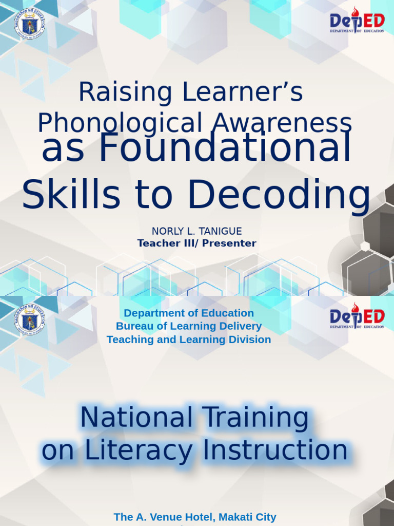 Session Presentation - Raising Learner - S Phonological Awareness As ...