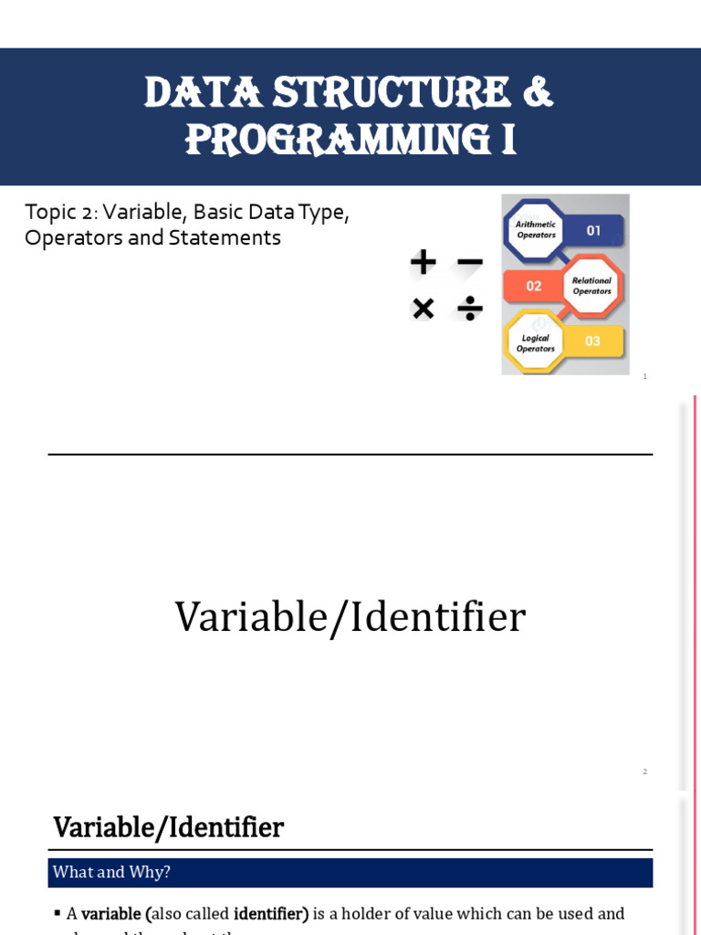Topic2-Variable and Basic Data Type | PDF | Parameter (Computer Programming) | Function ...