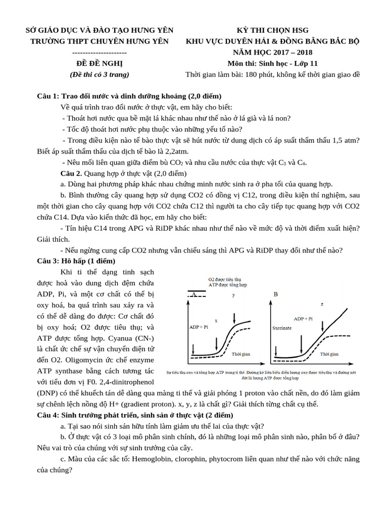 (Lib24.Vn) de Thi Chon HSG Sinh Hoc Duyen Hai Dong Bang Bac Bo Sinh 11 Nam Hoc 2017 2018 Chuyen ...