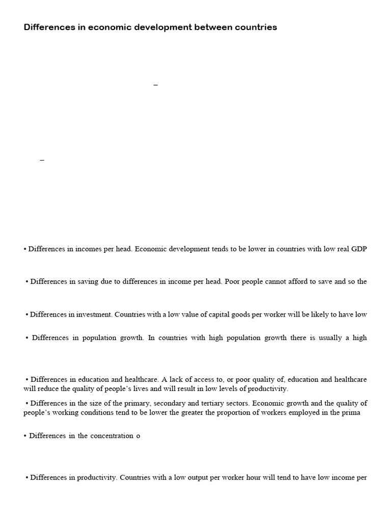 Developed and Devloping Countries | PDF | Economic Growth | Poverty