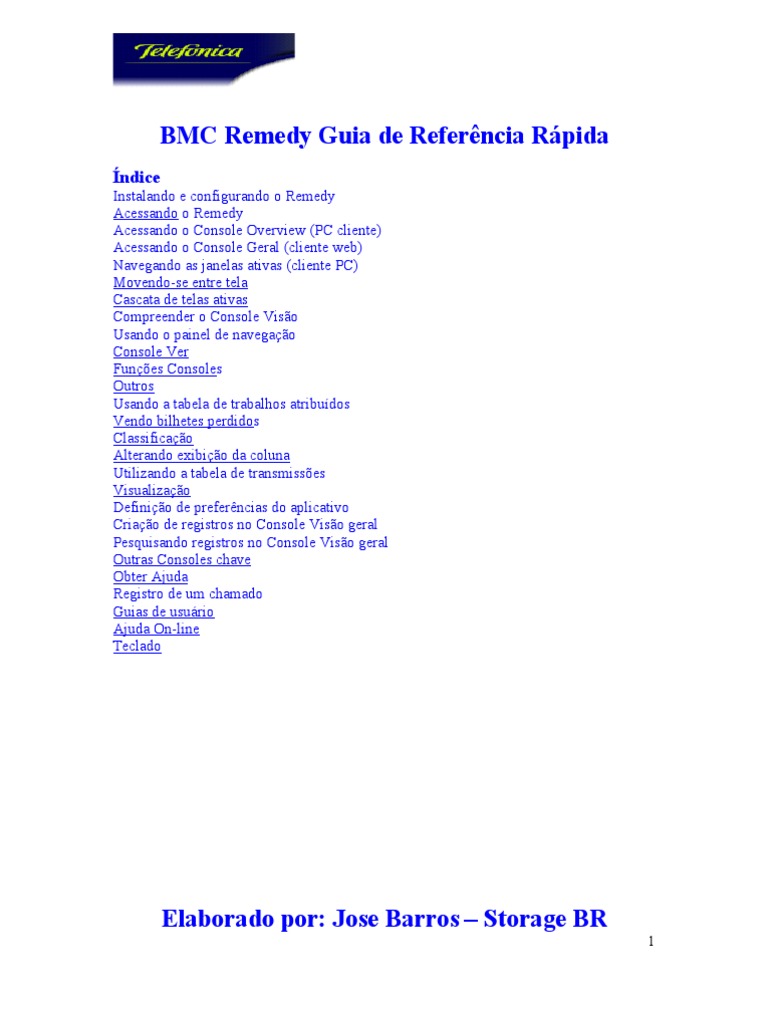 BMC Remedy Guia de Referência Rápida | PDF | Janela (Computação ...