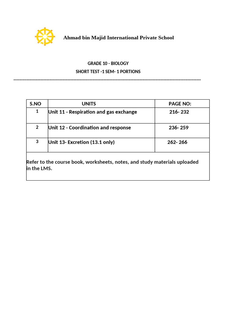 Short Test 1sem 1 Portion Grade 10 | PDF