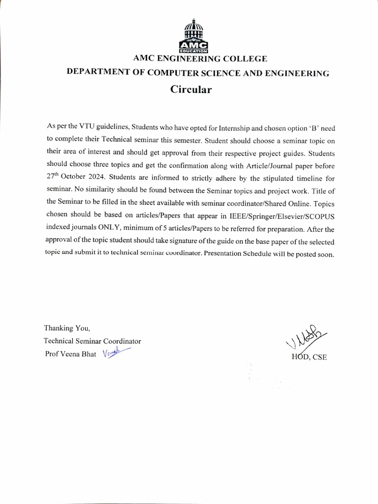 Technical Seminar Circular | PDF | Technology & Engineering
