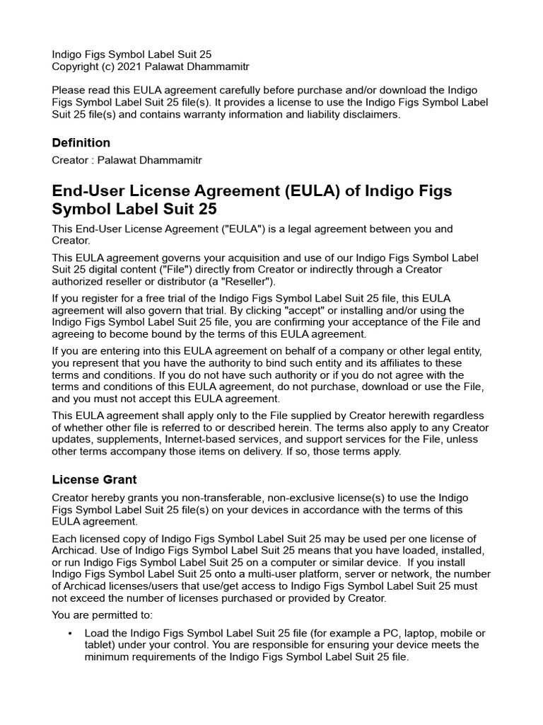 EULA Indigo Figs Symbol Label 25 | PDF | Private Law | Common Law