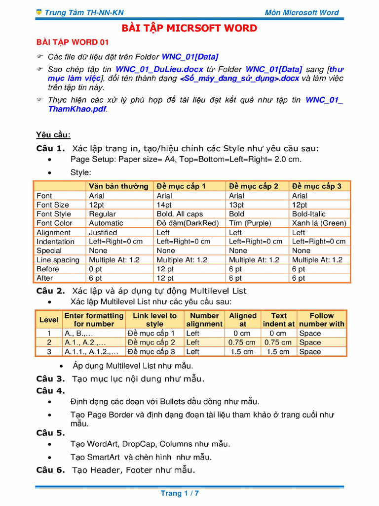 U1 Word DeBai | PDF
