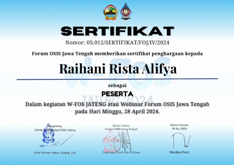 Raihani Rista Alifya | PDF