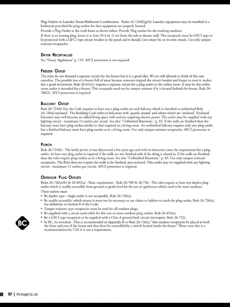 Elect Code-Outdoor Recept | PDF | Electrical Wiring | Electrical Connector