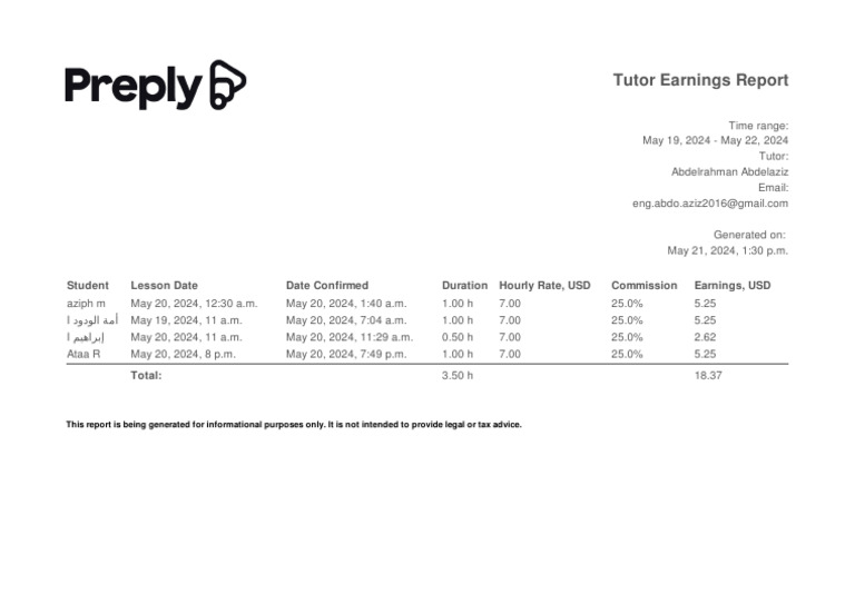 Tutor Report 4301010 | PDF