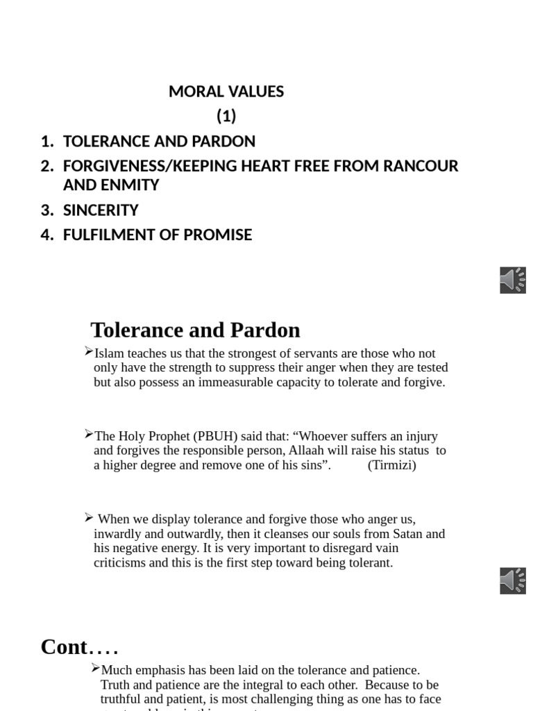 Key Moral Values in Islam | PDF | Prophets And Messengers In Islam ...
