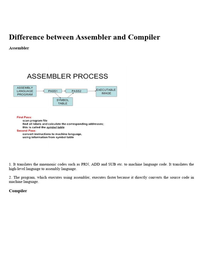 Assembler vs. Compiler Explained | PDF | Art | Technology & Engineering