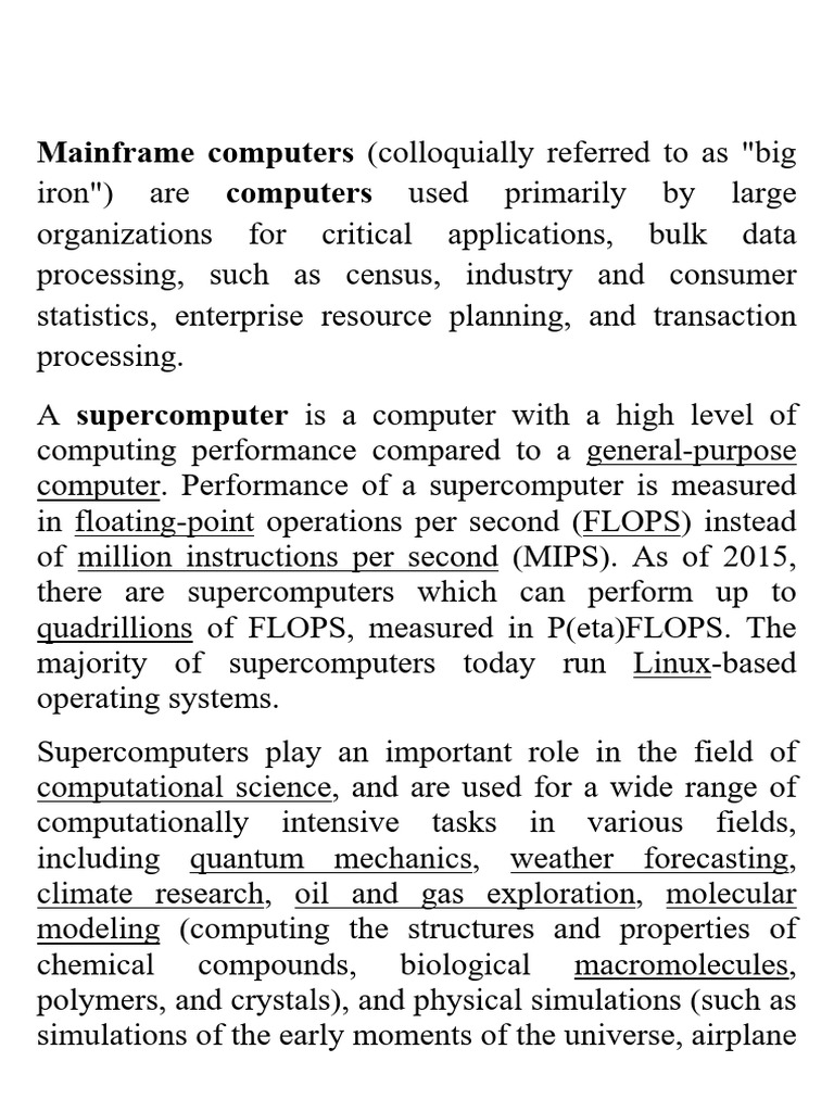 Mainframe - Supercomputer | PDF
