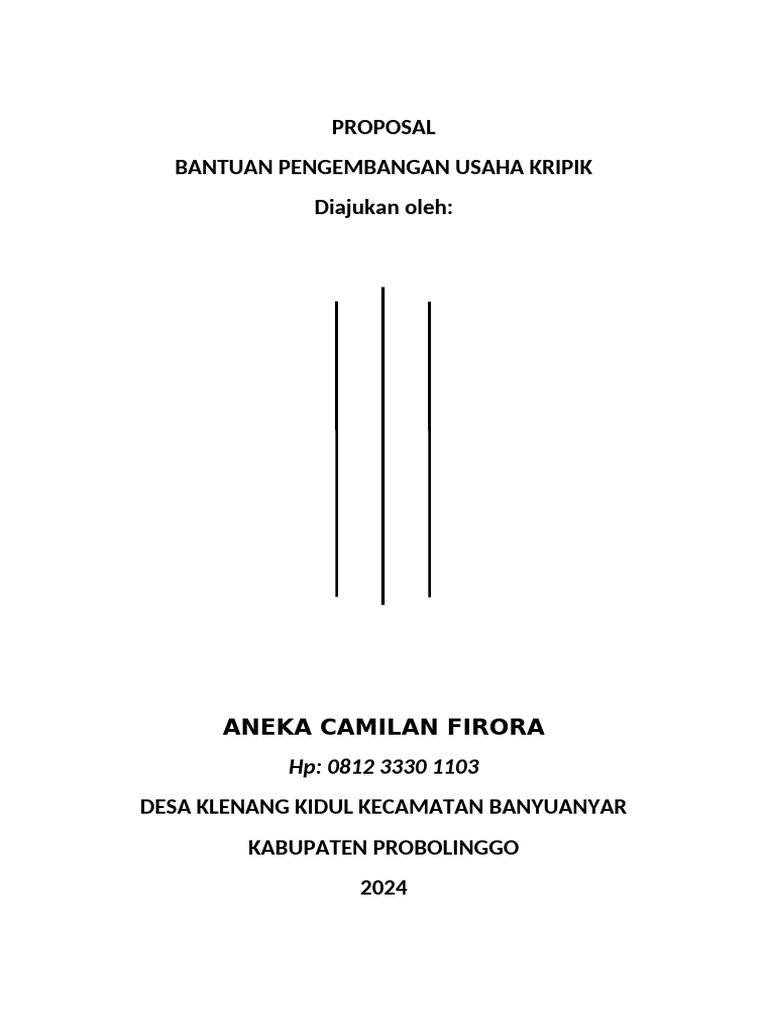 Proposal Bantuan Usaha Kripik Firora | PDF | Pengelolaan Keuangan & Uang