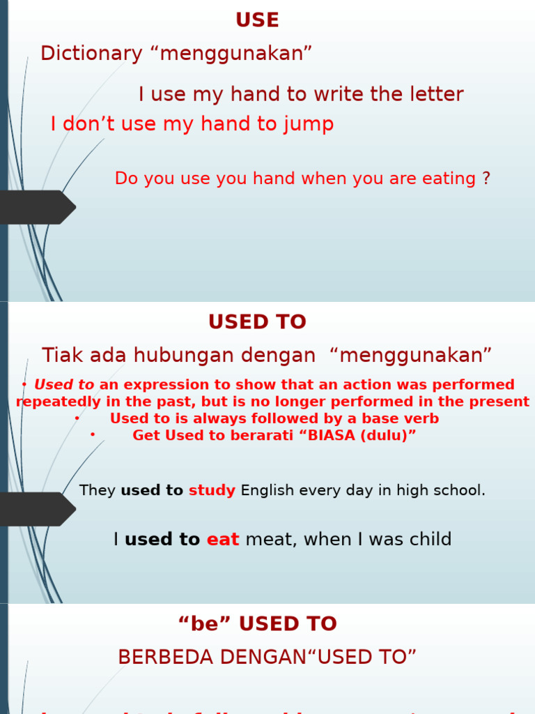 Use, Used To | PDF