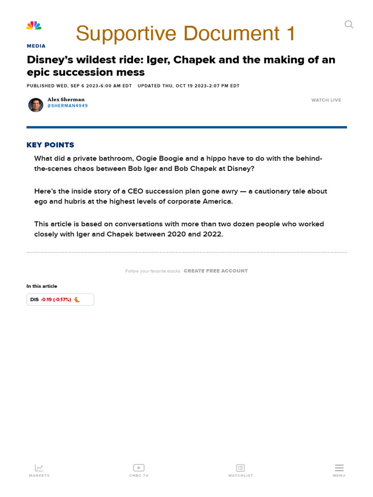 Supportive Documents | PDF | The Walt Disney Company