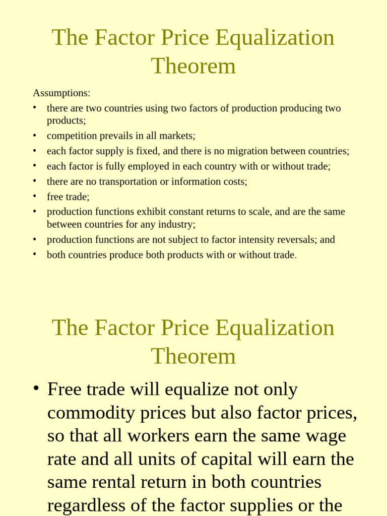 Factor Price Equalization.f01 | PDF | Business | Finance & Money Management