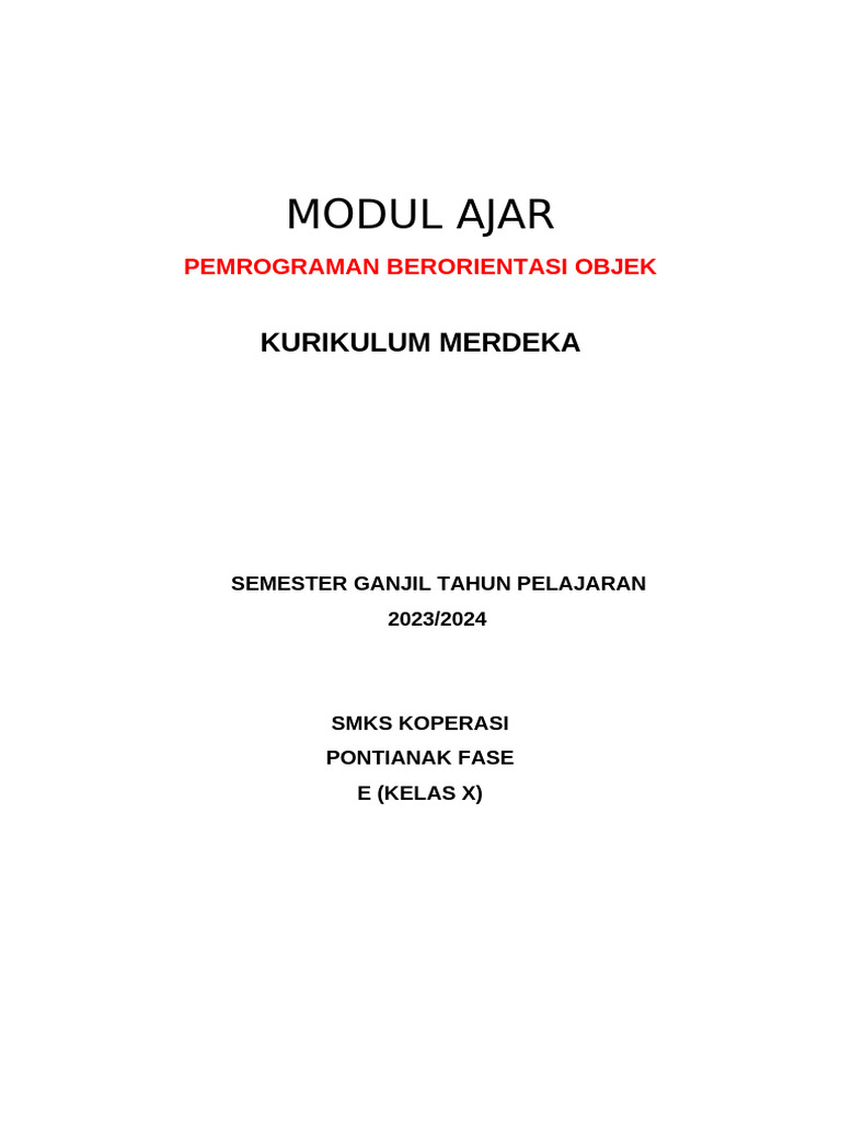 Modul Ajar: Kurikulum Merdeka | PDF | Karier & Perkembangan