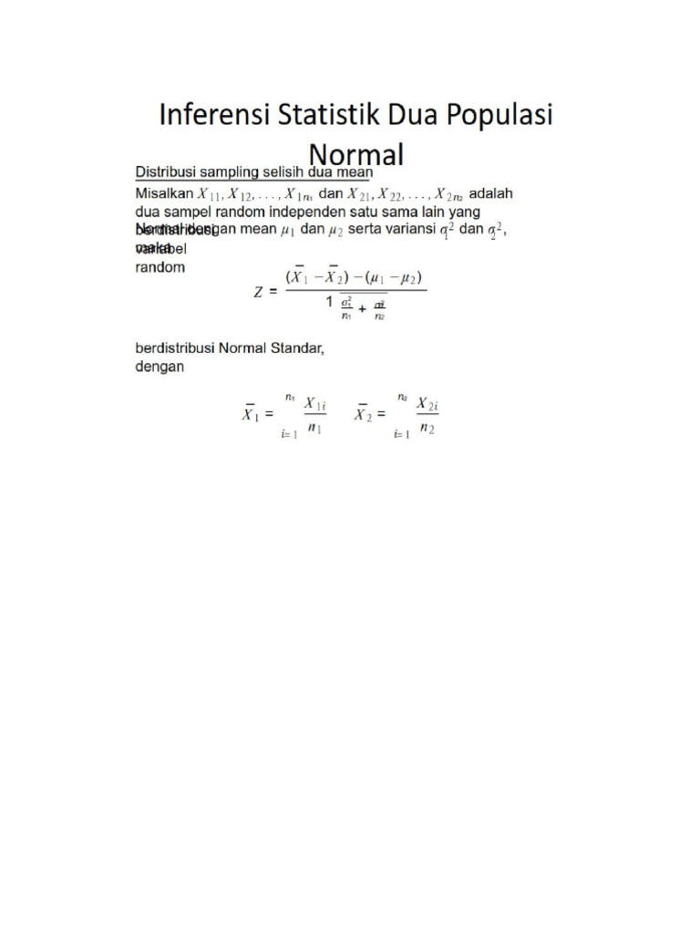 Inferensi DUa Populasi Normal | PDF
