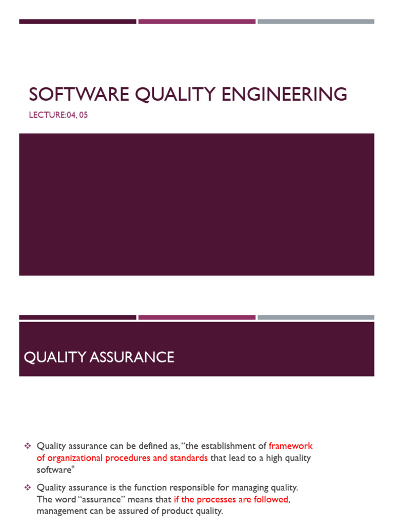 SQE_Lec4,5 | PDF | Audit | Quality Assurance