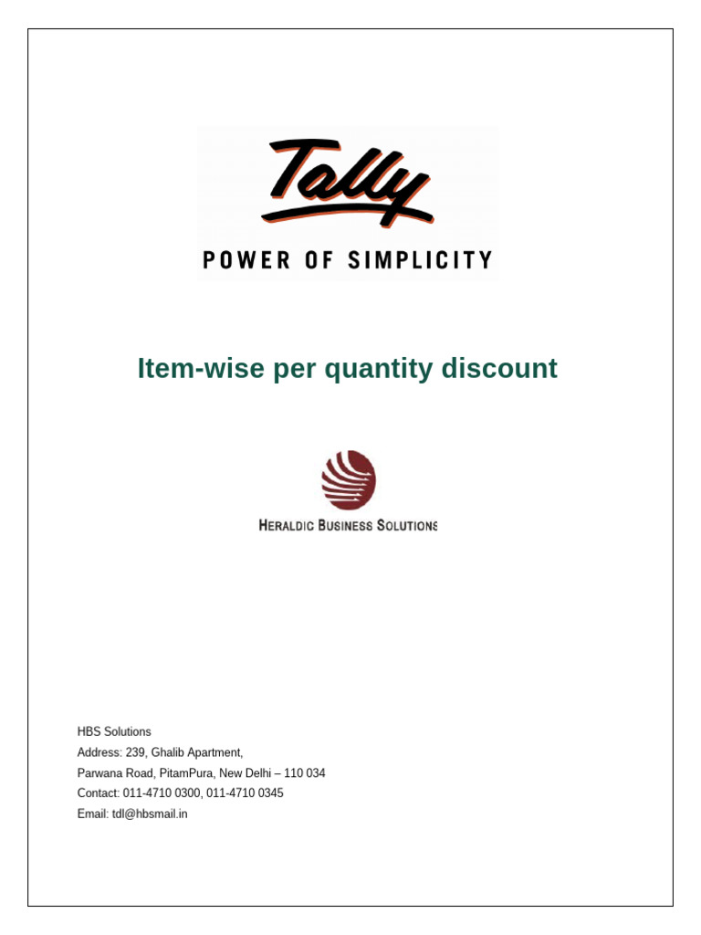 User Manual With FAQs - Item-Wise Per Quantity Discount | PDF ...