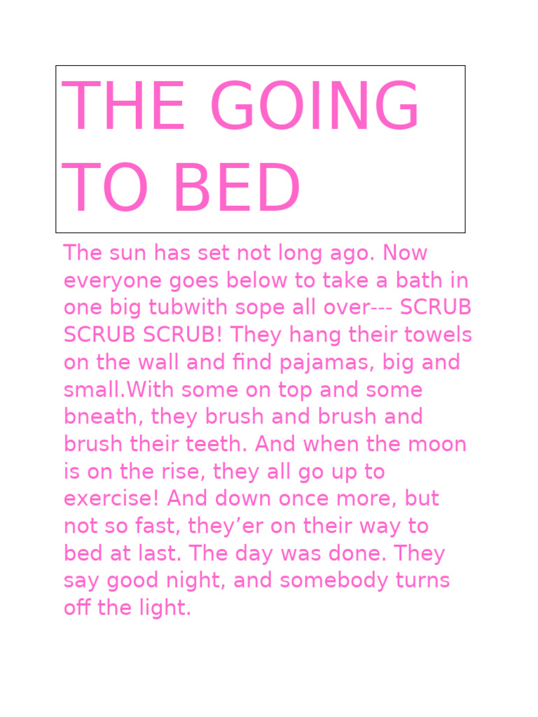 The Going to Bed Book | PDF