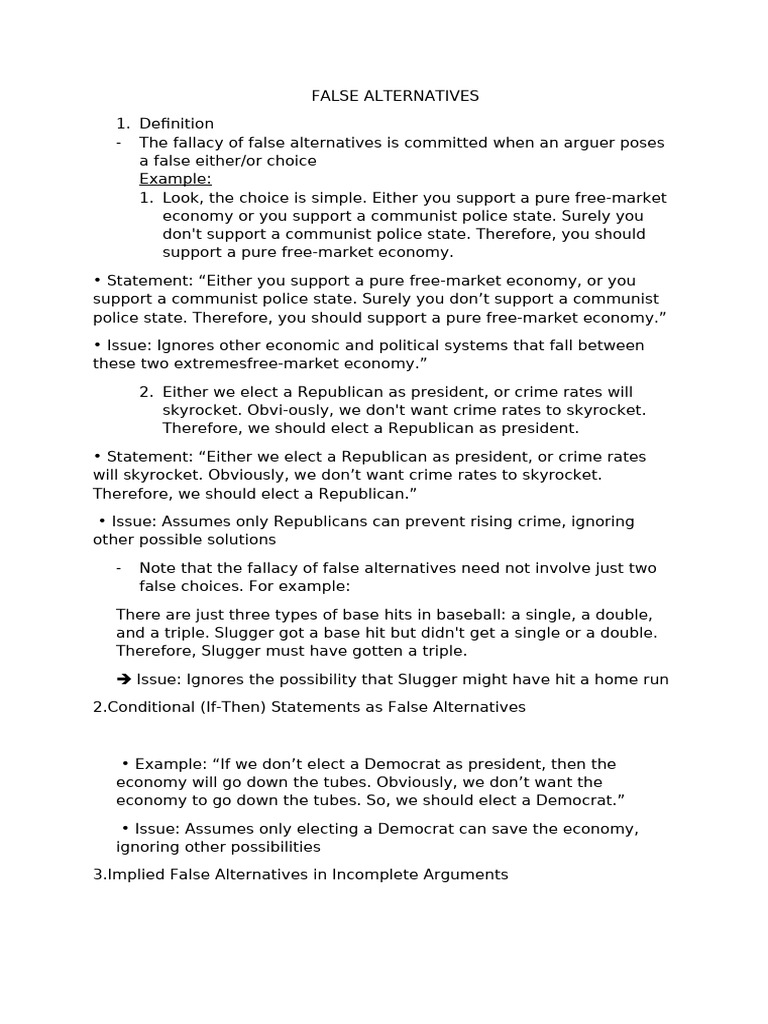 False Alternatives | PDF