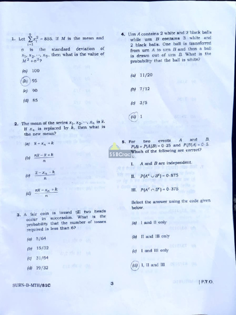 NDA 2 2024 Maths Question Paper 1 | PDF | Elementary Mathematics | Geometry