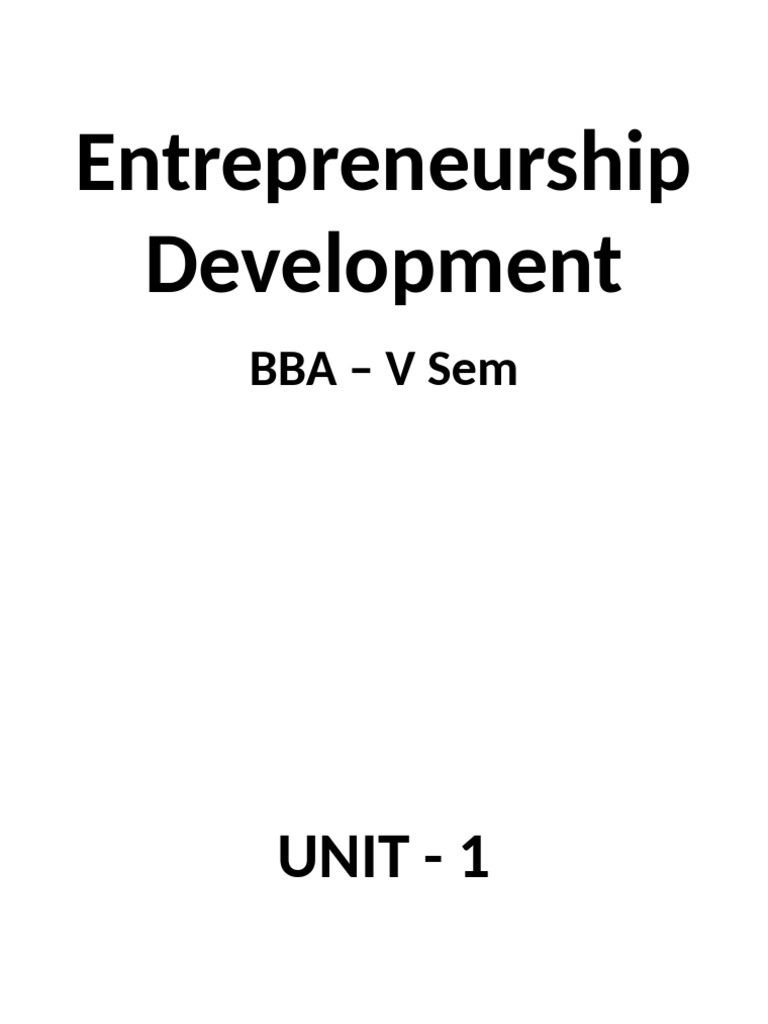 Entrepreneurship Development | PDF | Entrepreneurship | Economies